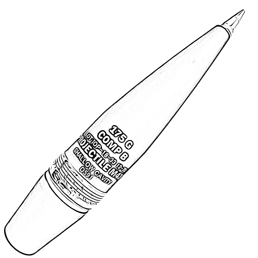 175mm M113 Gun Ammunition used in the M107 Self-Propelled Gun